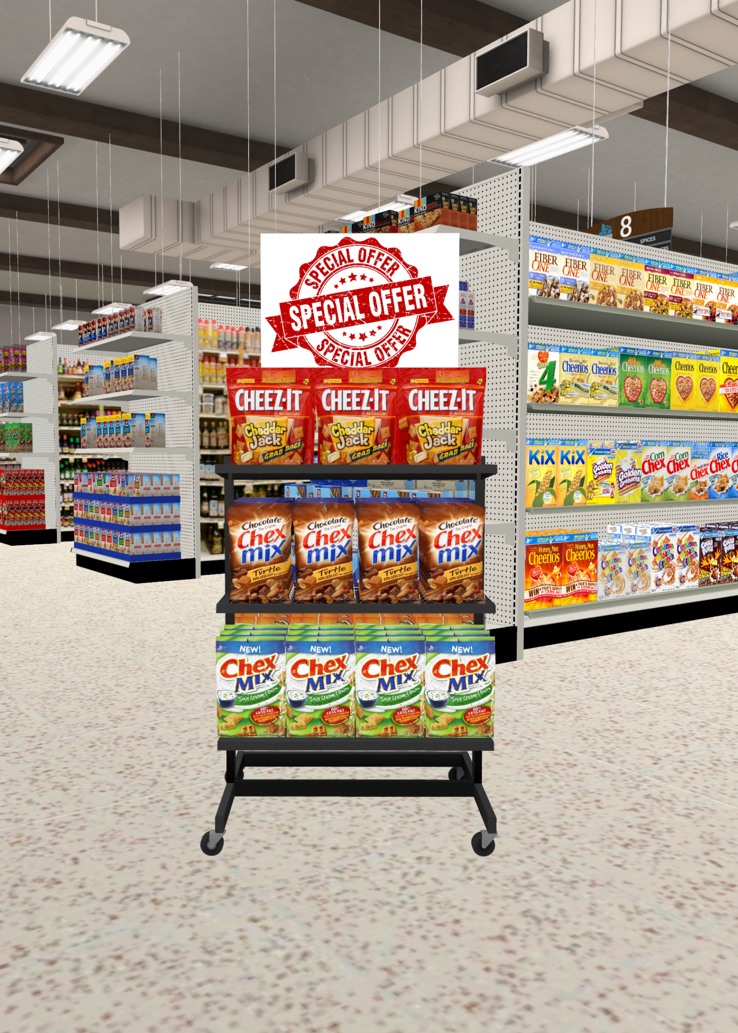 Optimizing the Supermarket Shelf: 3D Model Simulations for 2023